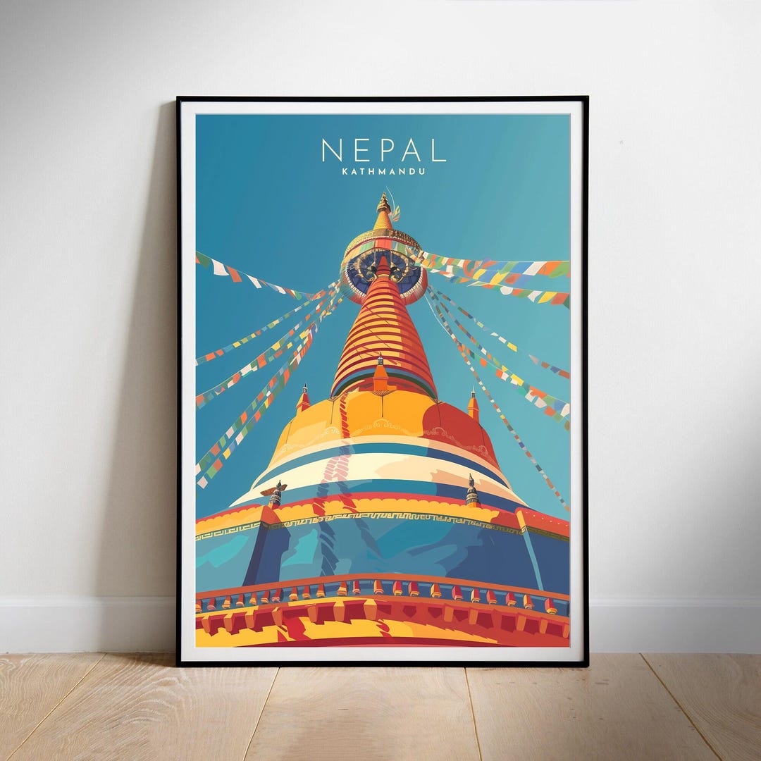 Nepal Kathmandu Travel Poster Digital Printable Wall Art, Instant ...