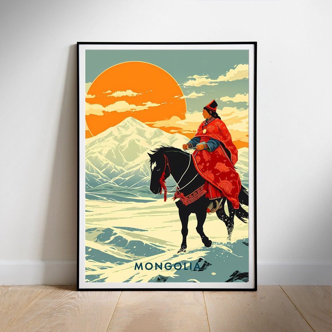 Mongolia Travel Poster Digital Printable Wall Art, Instant Download ...