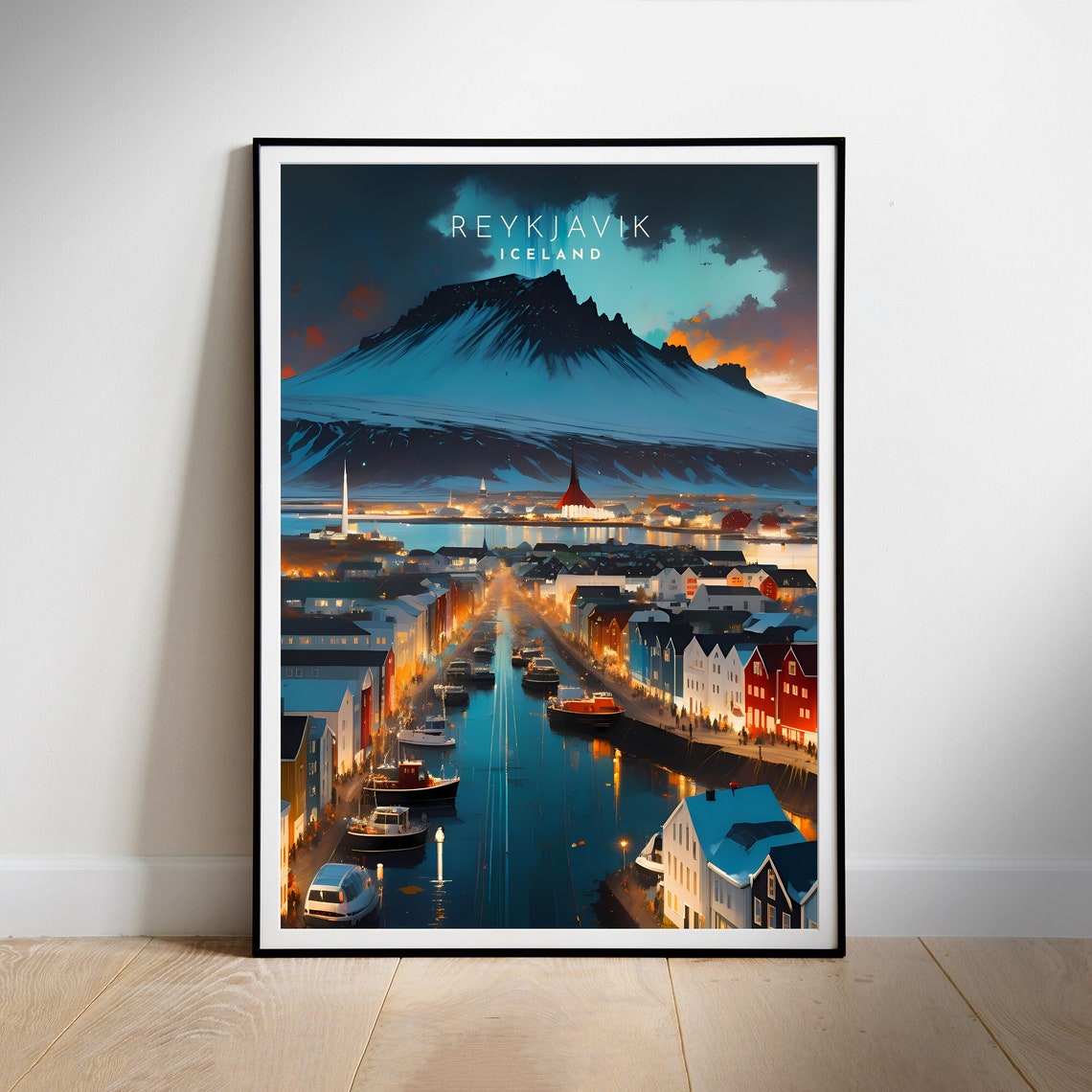 Iceland Travel Poster, Digital Print Retro Downloadable Wall Art ...