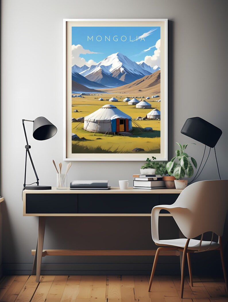 Mongolia Travel Poster Digital Printable Wall Art, Instant Download ...
