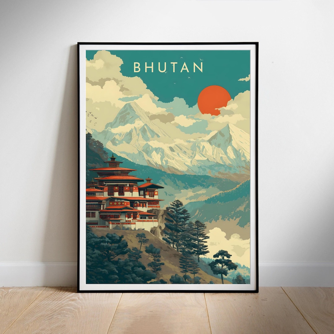 Bhutan Travel Poster Digital Printable Wall Art, Instant Download ...