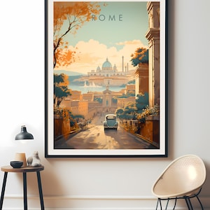 Rome Travel Poster Digital Printable Wall Art, Italy Instant Download ...