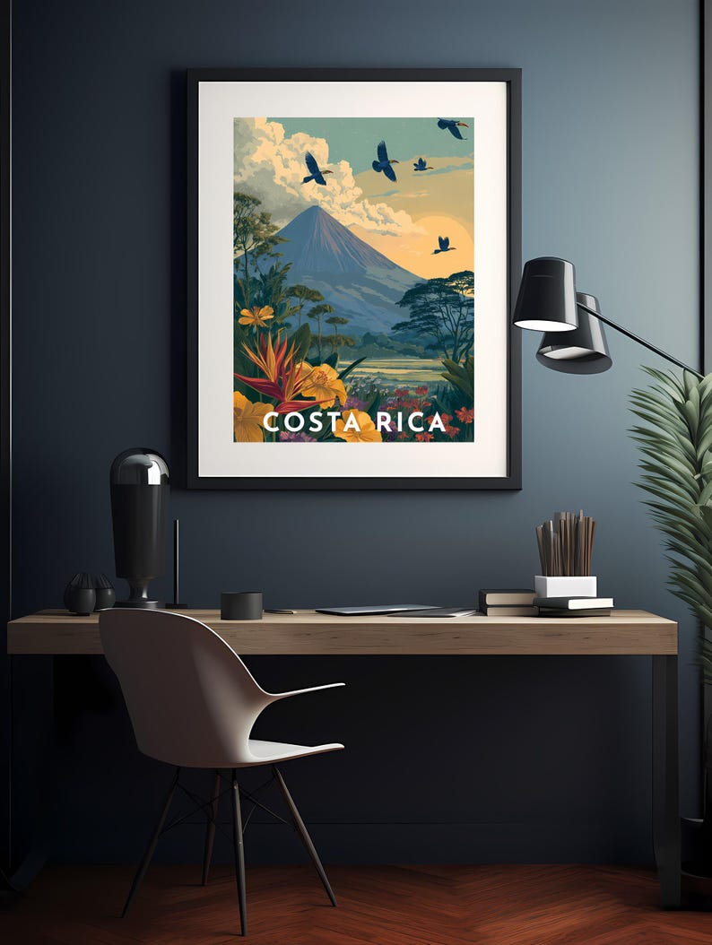 Costa Rica Travel Poster: Tropical Wall Art Print (digital Download) - Etsy