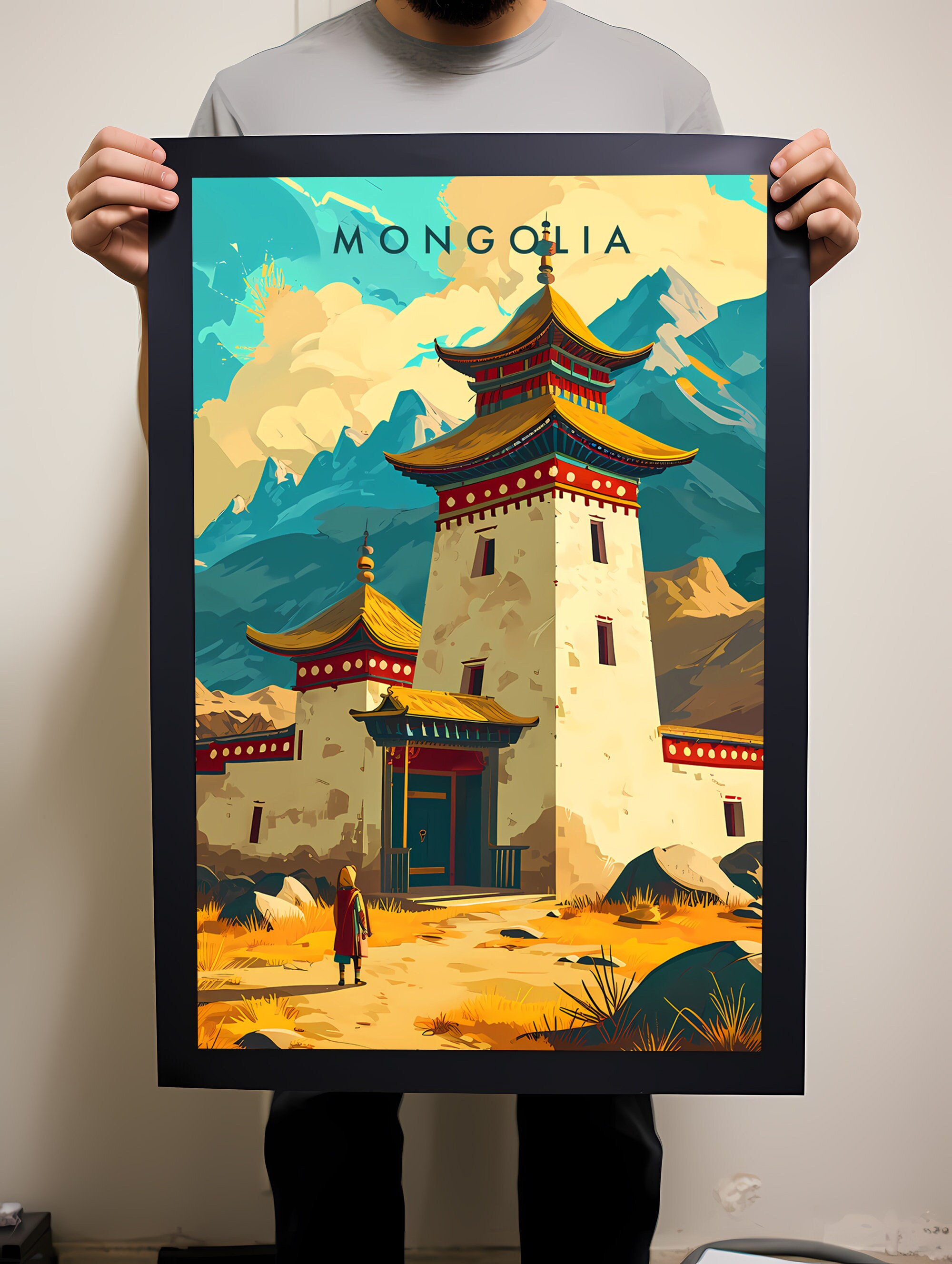 Mongolia Travel Poster Digital Printable Wall Art, Instant Download ...