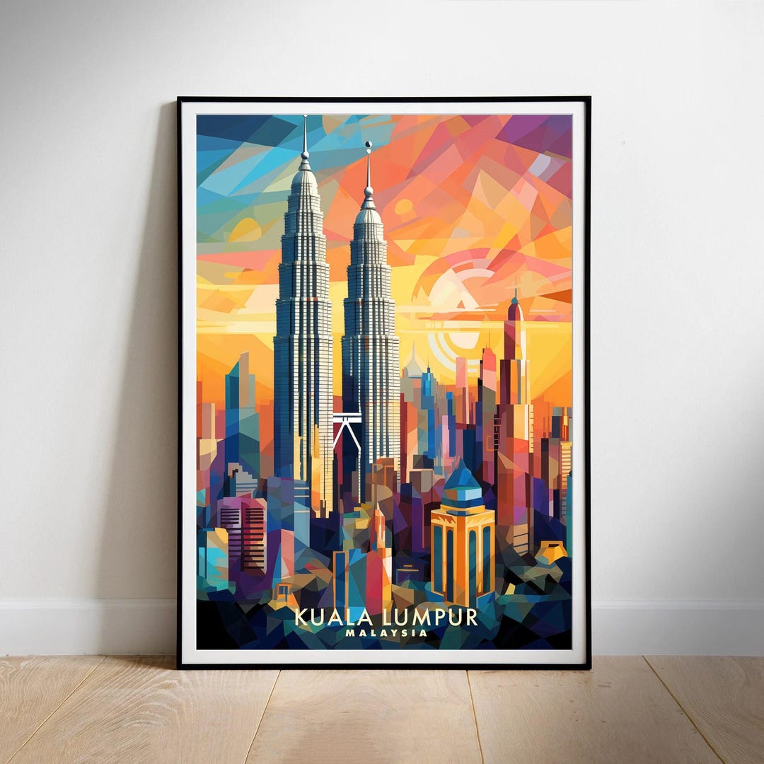 Malaysia Travel Poster Digital Printable Wall Art, Kuala Lumpur Instant ...
