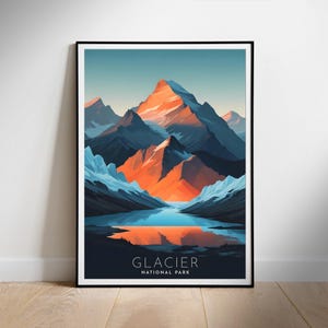 Glacier Travel Poster Digital Printable Wall Art, National Park Print ...