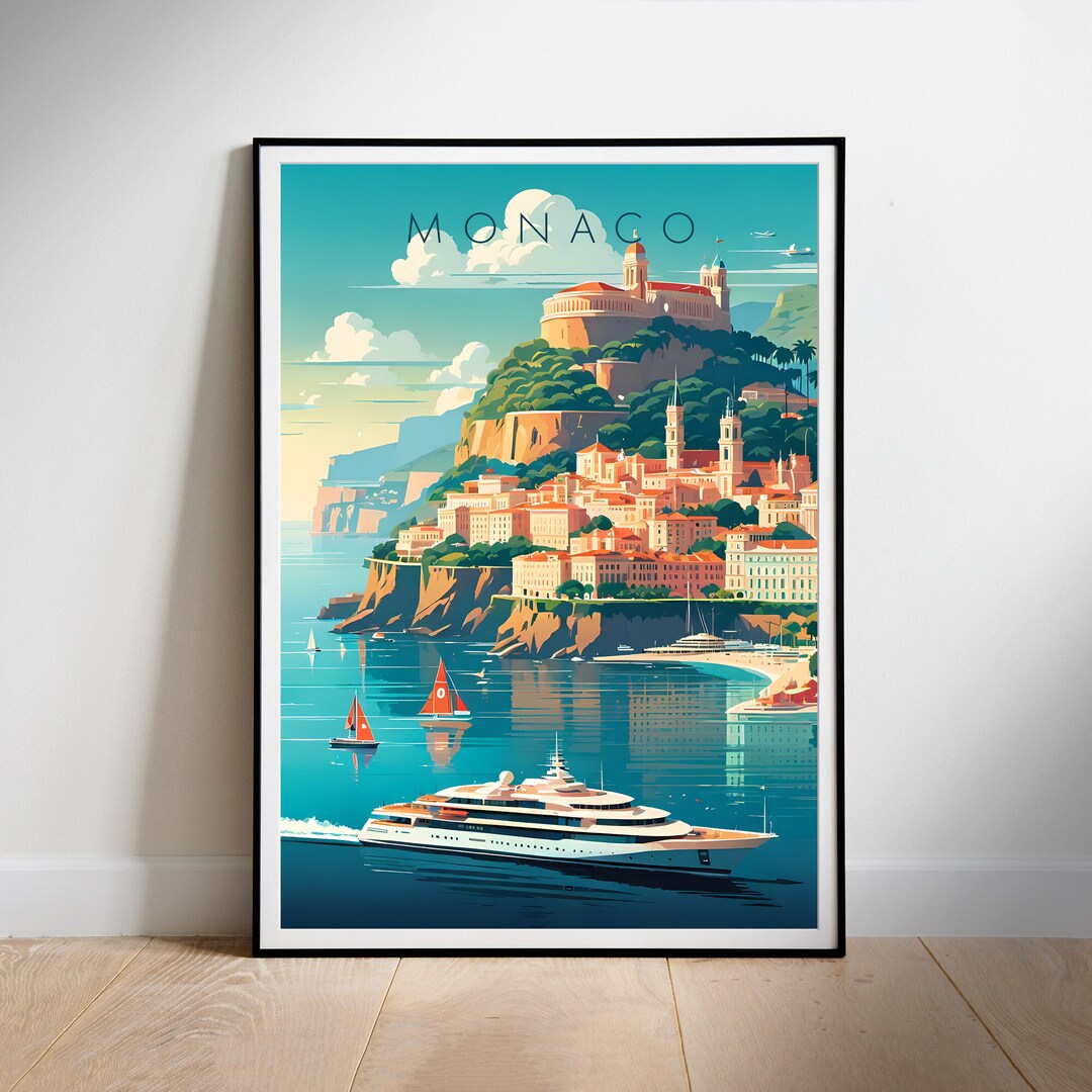 Monaco Travel Poster Digital Printable Wall Art, Instant Download ...