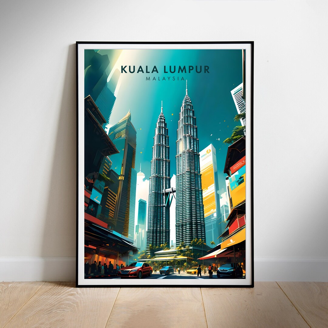 Malaysia Travel Poster Digital Printable Wall Art, Kuala Lumpur Instant ...