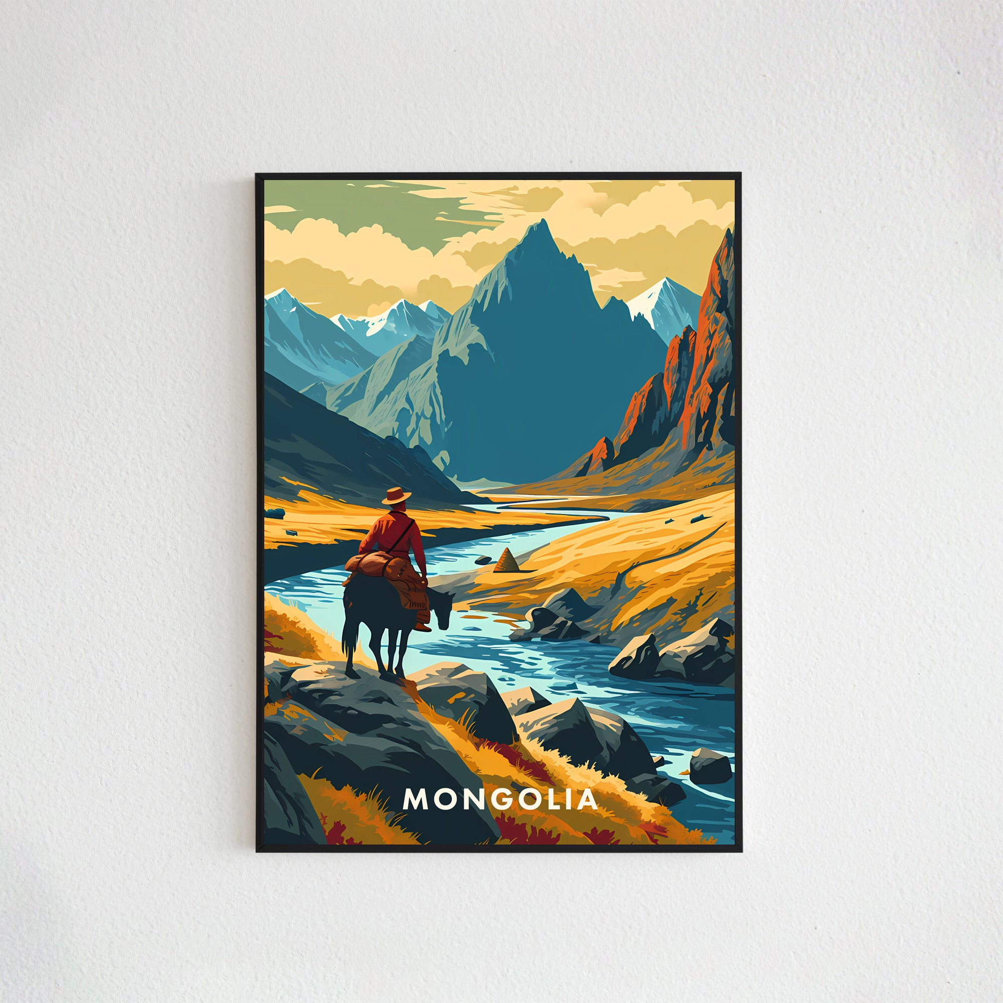 Mongolia Travel Poster Digital Printable Wall Art, Instant Download ...