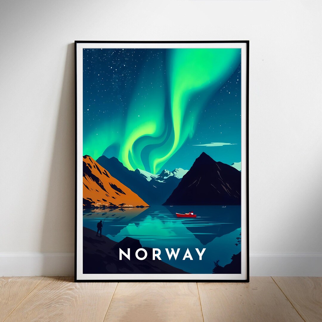 Norway Travel Poster Digital Printable Wall Art, Instant Download ...