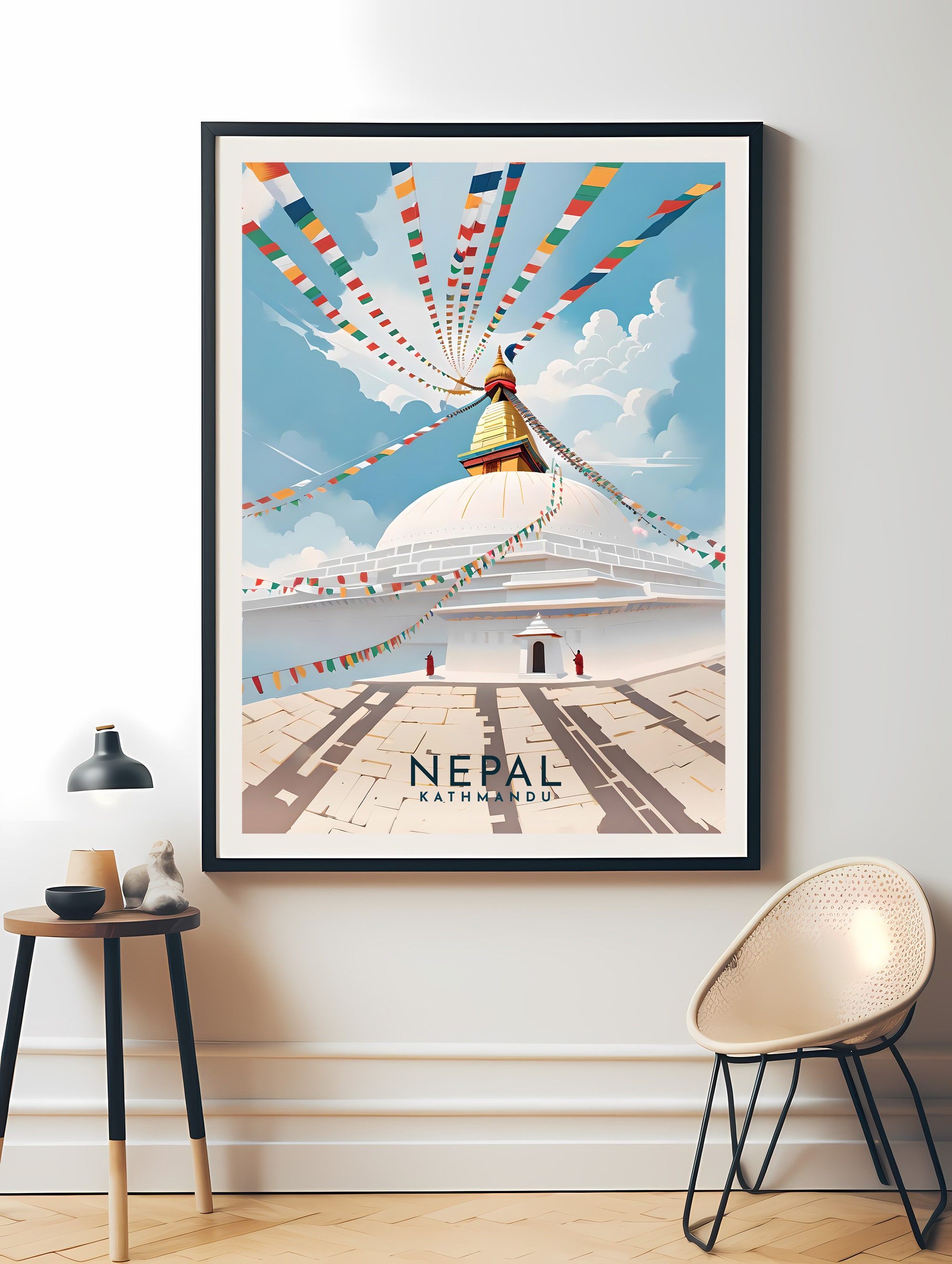 Nepal Kathmandu Travel Poster Digital Printable Wall Art, Instant ...