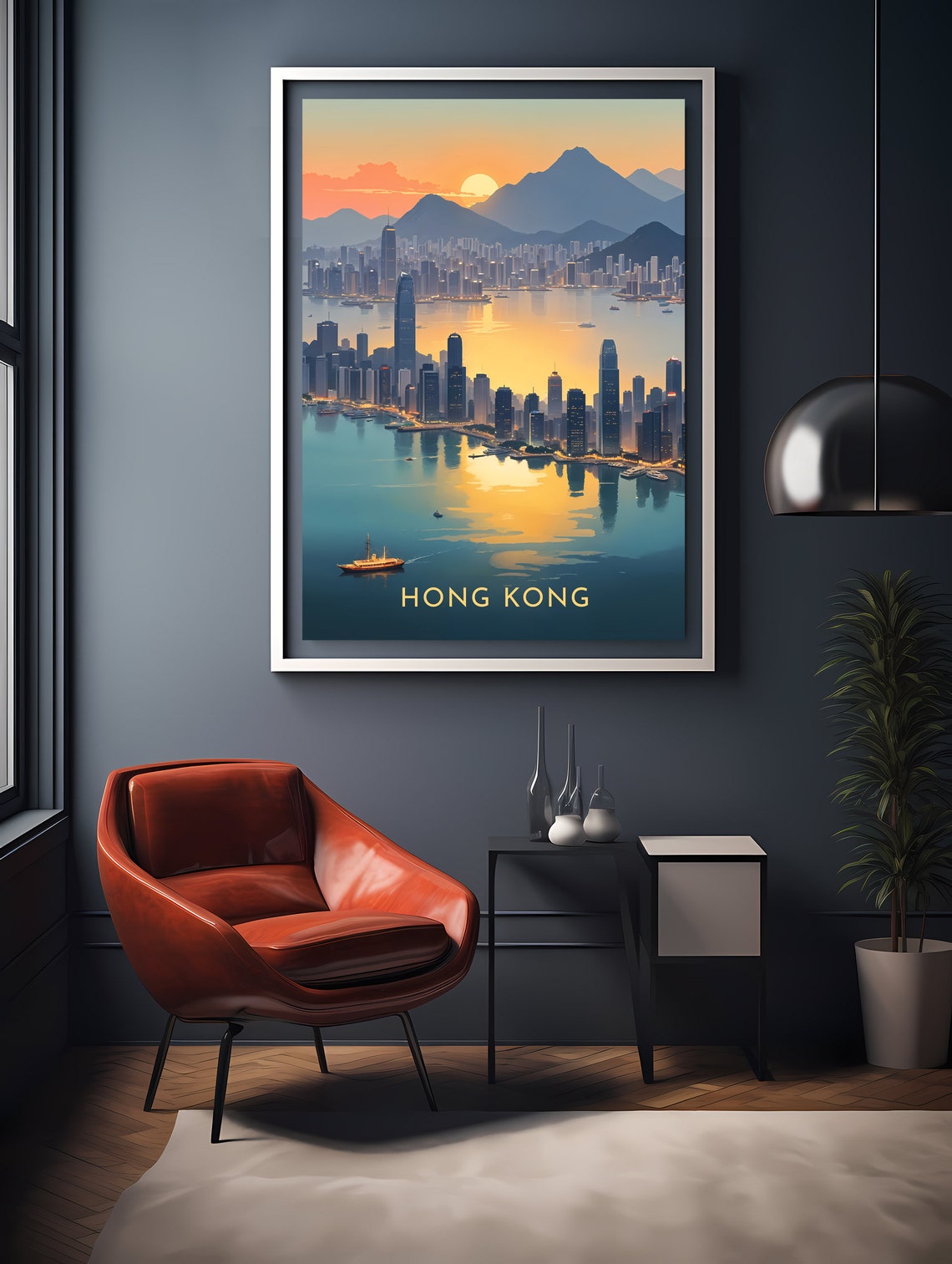 Hong Kong Travel Poster Digital Printable Wall Art, Instant Download ...