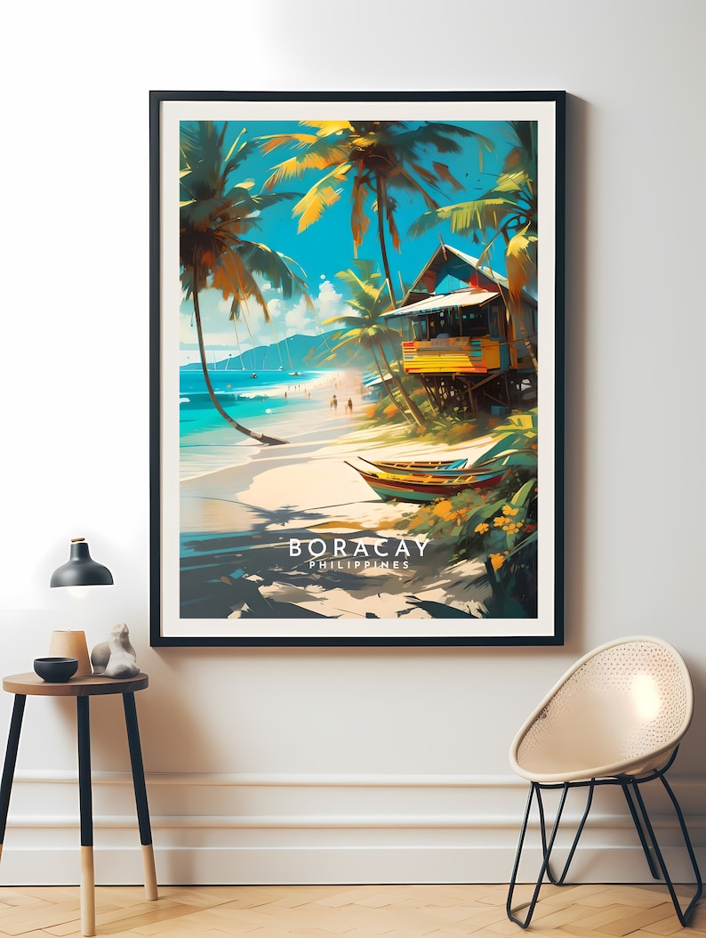 Boracay Philippines Travel Poster: Beach Scene Art Print (digital ...