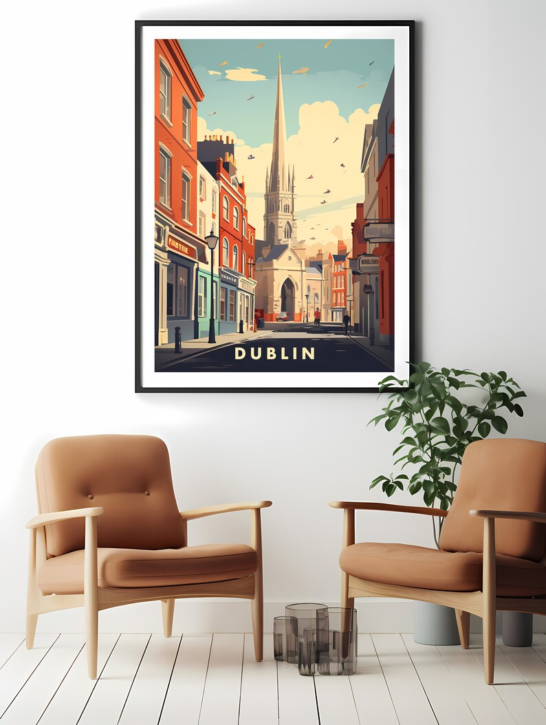 Dublin Travel Poster Digital Printable Wall Art, Ireland Instant ...