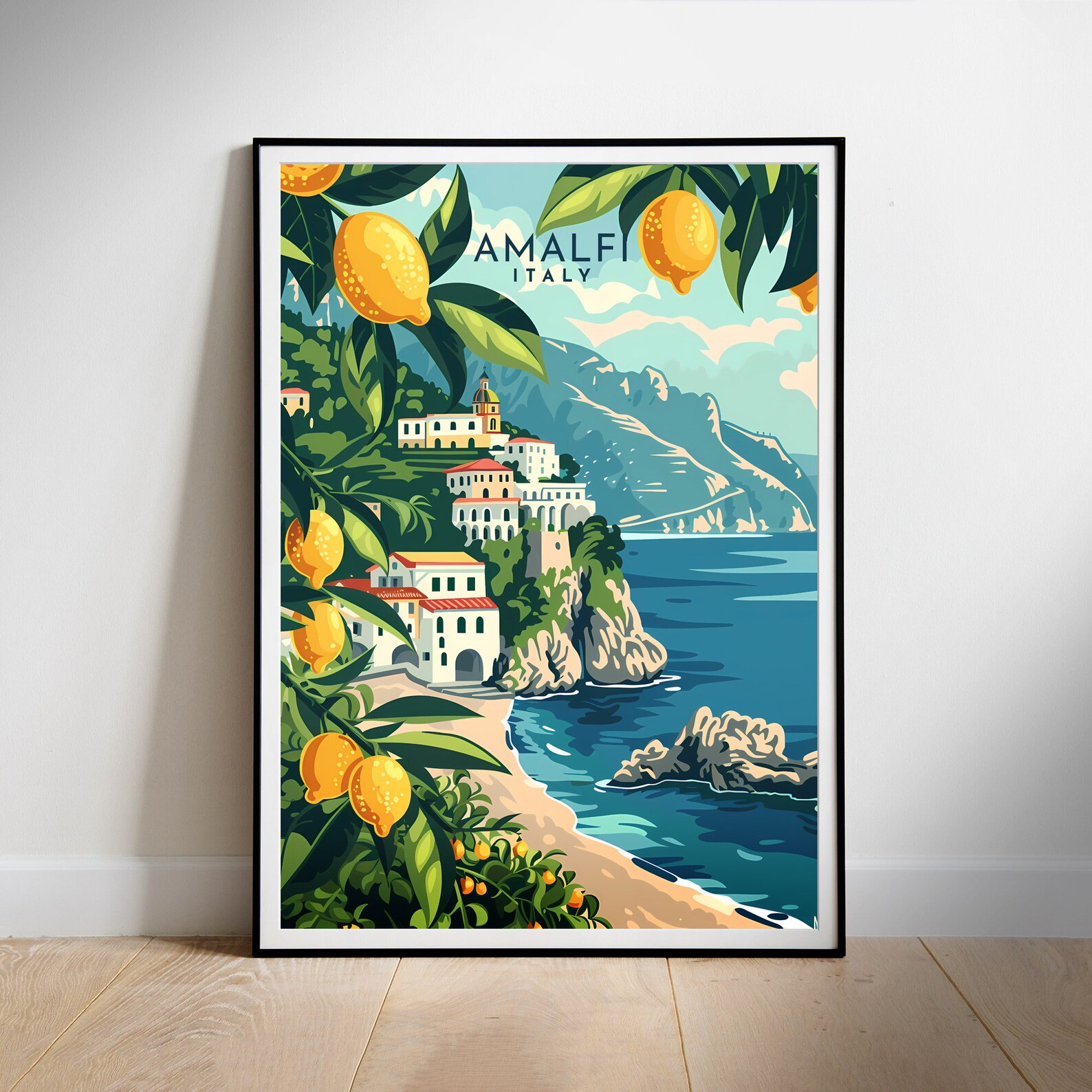Amalfi Italy Travel Poster Digital Printable Wall Art, Instant Download ...