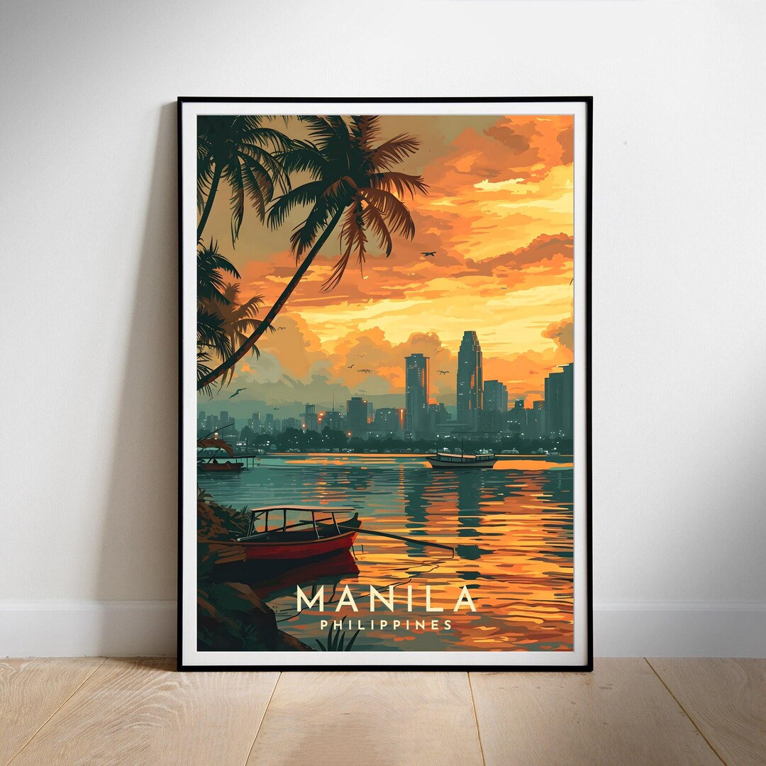 Manila Travel Poster Digital Printable Wall Art, Philippines Instant ...