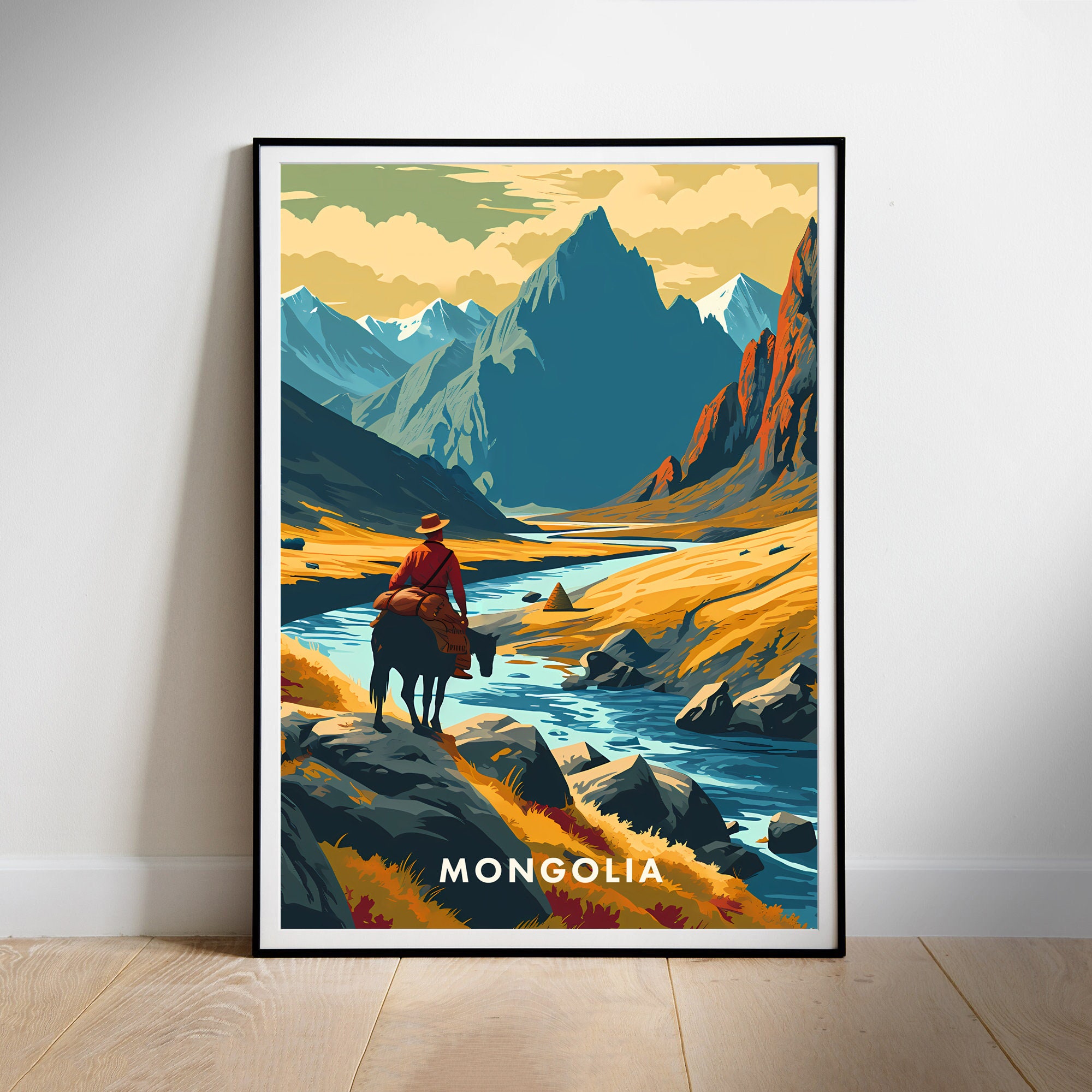 Mongolia Travel Poster Digital Printable Wall Art, Instant Download ...
