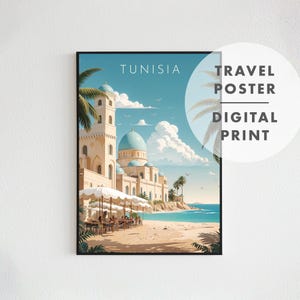 Tunisia Travel Poster Digital Printable Wall Art, Instant Download ...