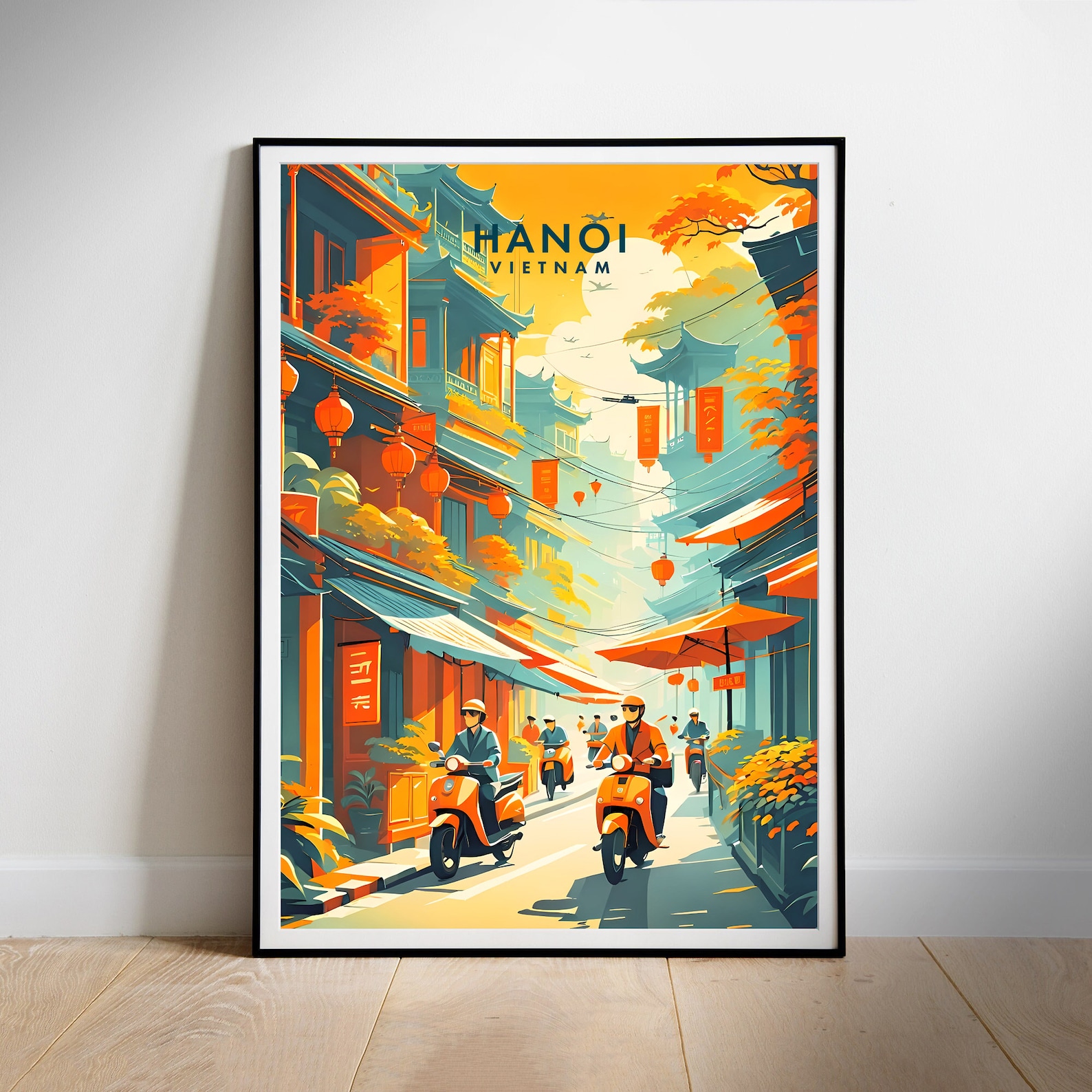 Vietnam Travel Poster Hanoi Digital Printable Wall Art, Instant ...
