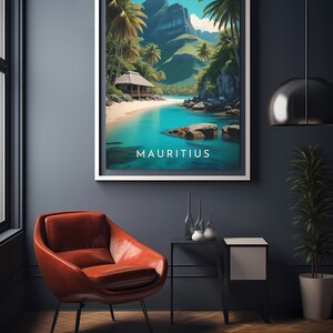 Mauritius Travel Poster Digital Printable Wall Art, Instant Download ...