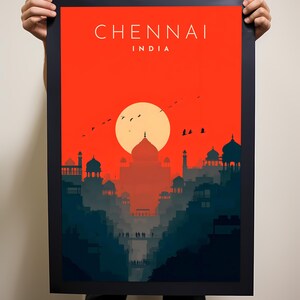 India Travel Poster Digital Printable Wall Art, Chennai Instant ...
