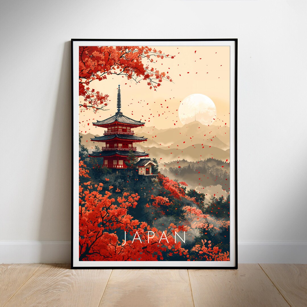 Japan Travel Poster Digital Printable Wall Art, Kyoto Instant Download ...
