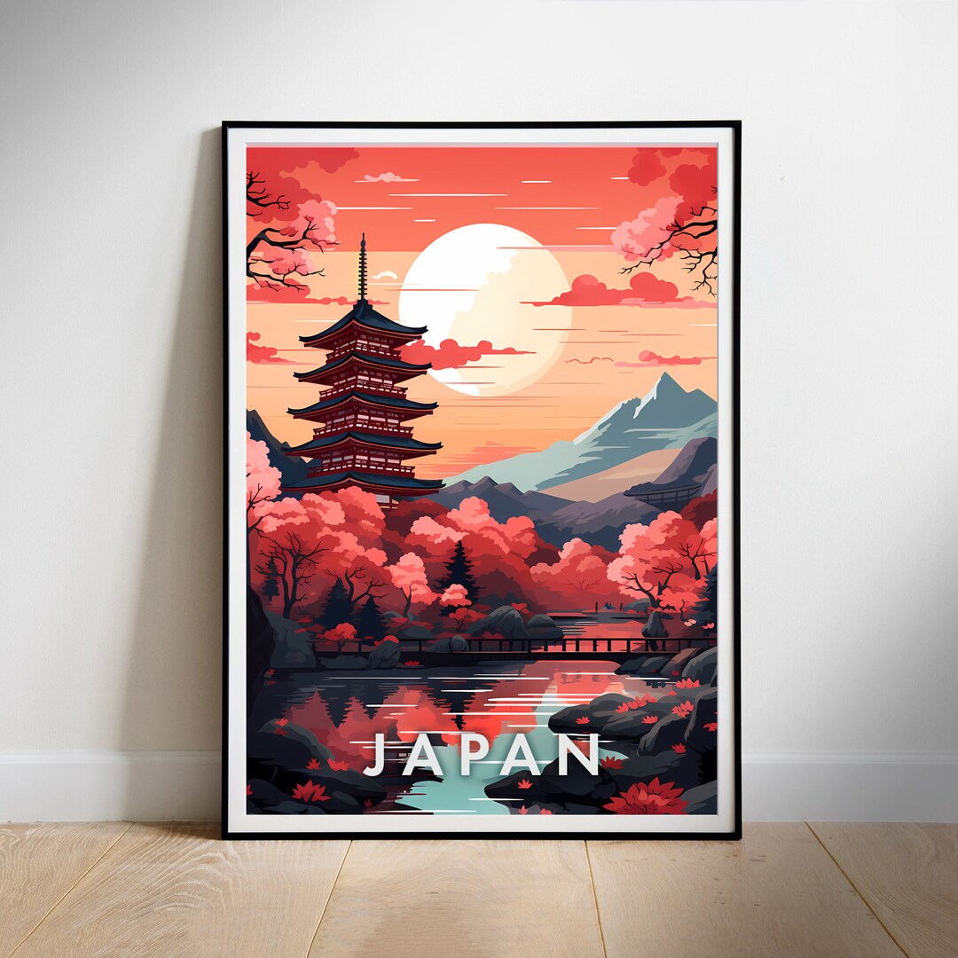 Japan Travel Poster Digital Printable Wall Art, Kyoto Instant Download ...