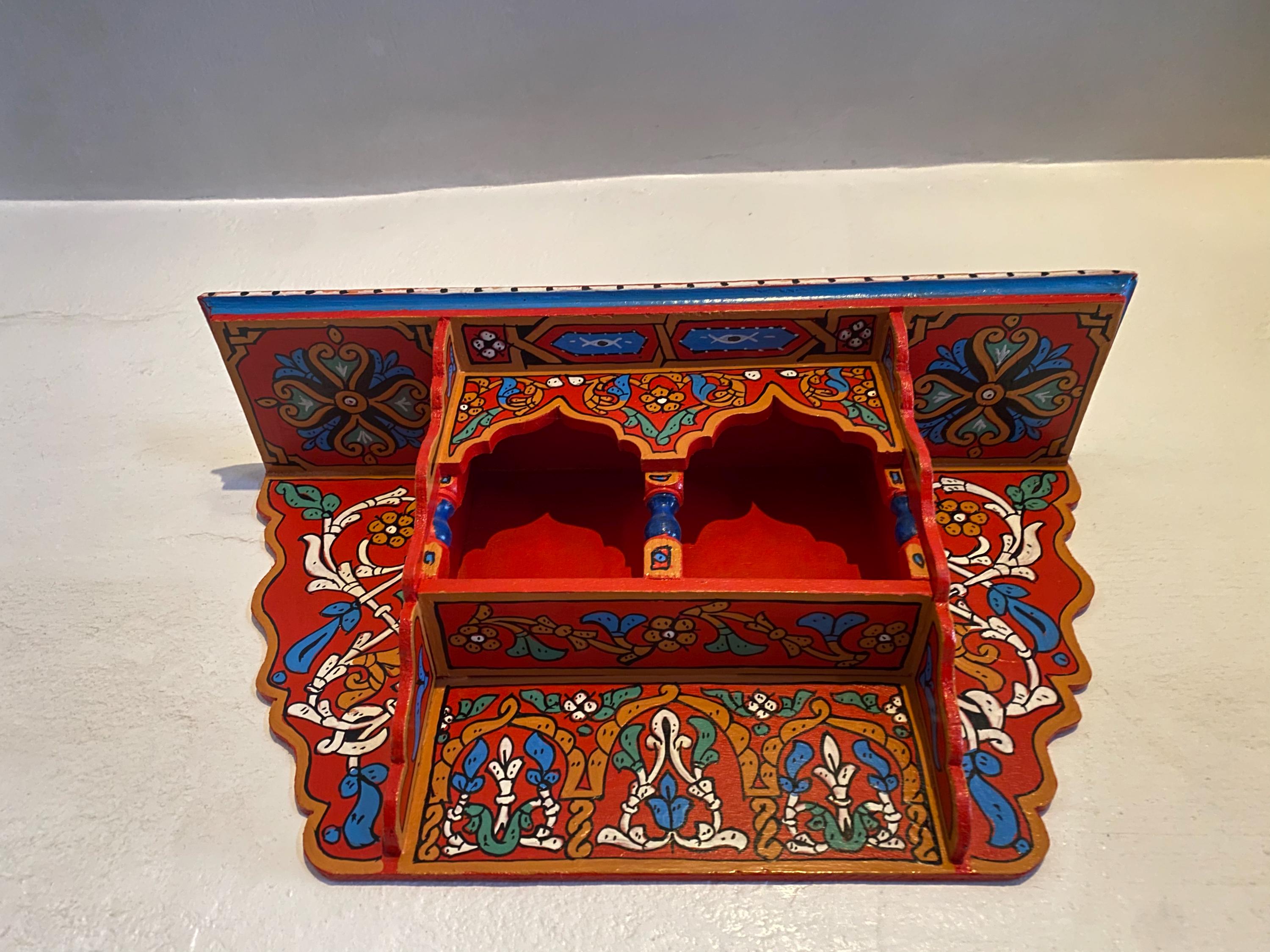 Moroccan Zouak Wall Hanging Shelf Handpainted & Handmade Wood Shelf - Etsy