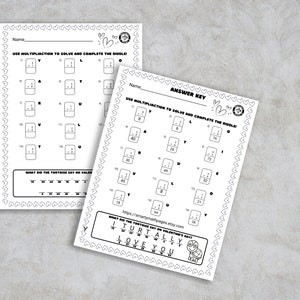 Printable Multiplication Math Worksheet With Valentines Day Riddle ...