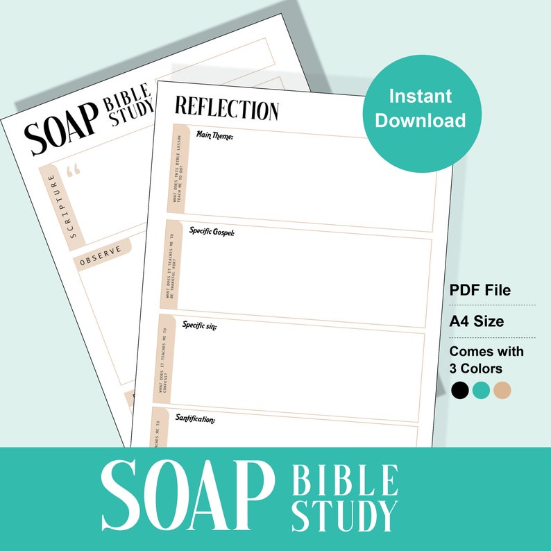SOAP Bible Study Template Printable, SOAP Method Bible Verse Mapping ...