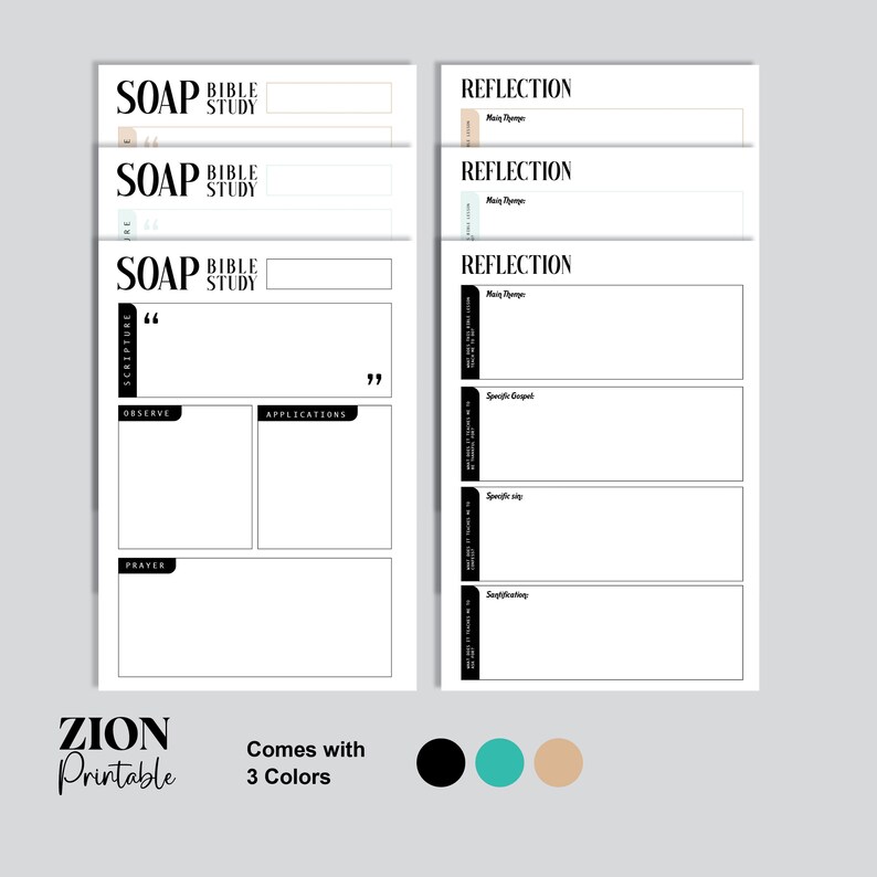 SOAP Bible Study Template Printable, SOAP Method Bible Verse Mapping ...