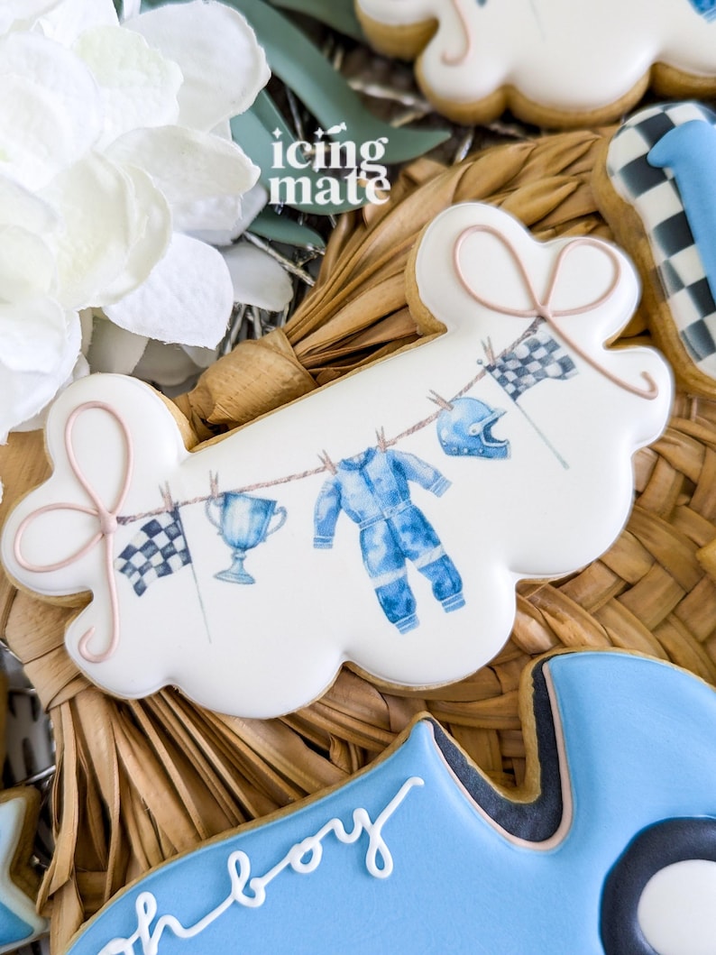 Toy Race Car Nearing the Finish Line Baby Shower Set Cookie Cutters - Etsy