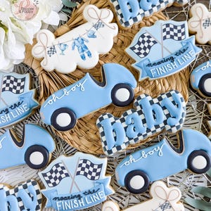 Toy Race Car - Nearing the Finish Line Baby Shower Set- Cookie Cutters ...