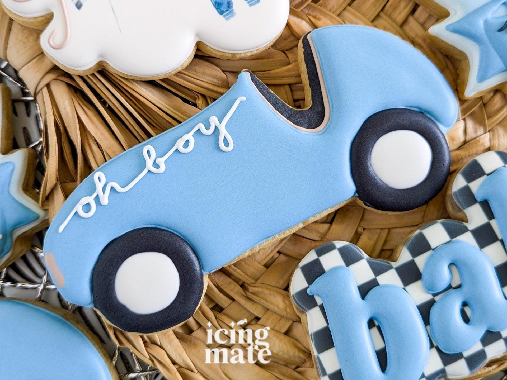 Toy Race Car - Nearing the Finish Line Baby Shower Set- Cookie Cutters ...