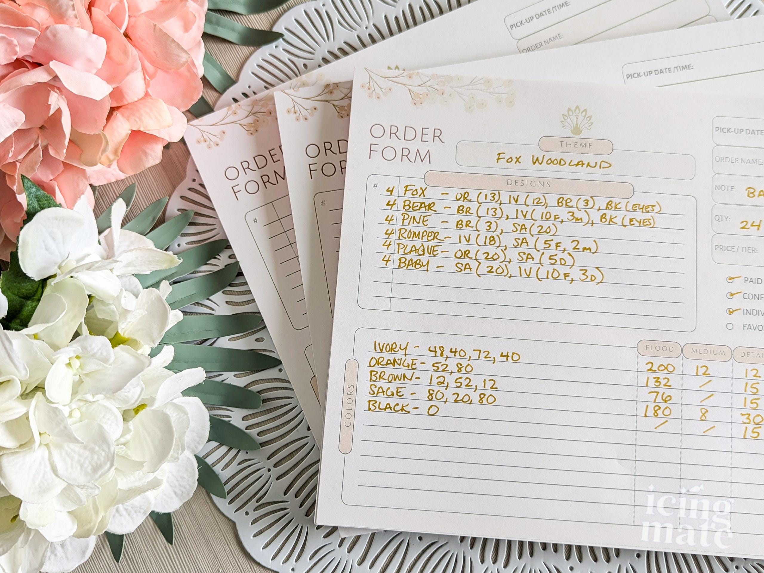 Cookie Order Form Pad- Icing Log Sheet- 50-pack - Etsy