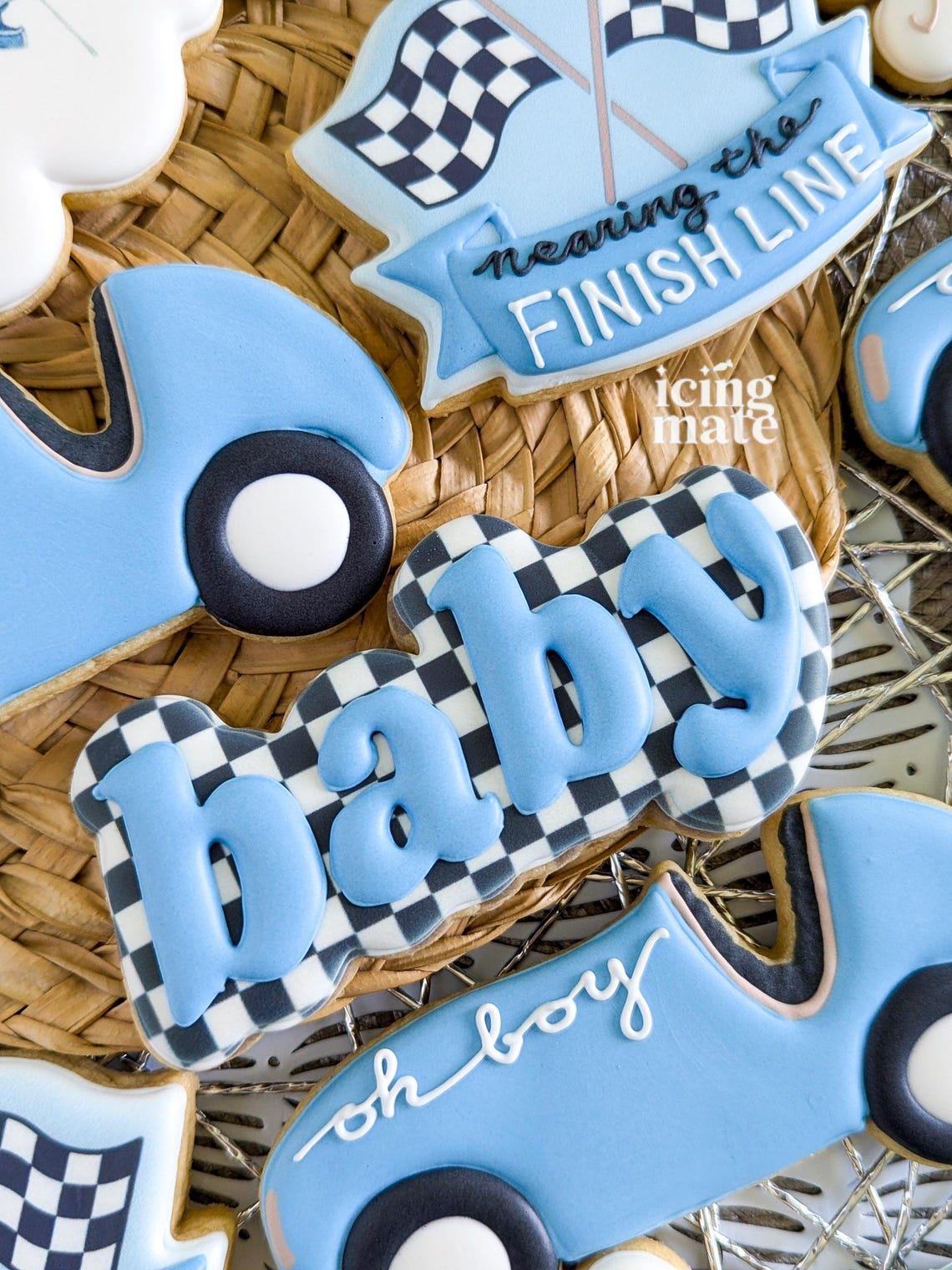 Toy Race Car - Nearing the Finish Line Baby Shower Set- Cookie Cutters ...