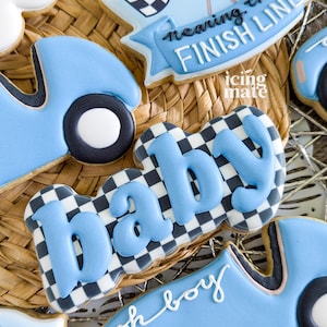 Toy Race Car - Nearing the Finish Line Baby Shower Set- Cookie Cutters ...