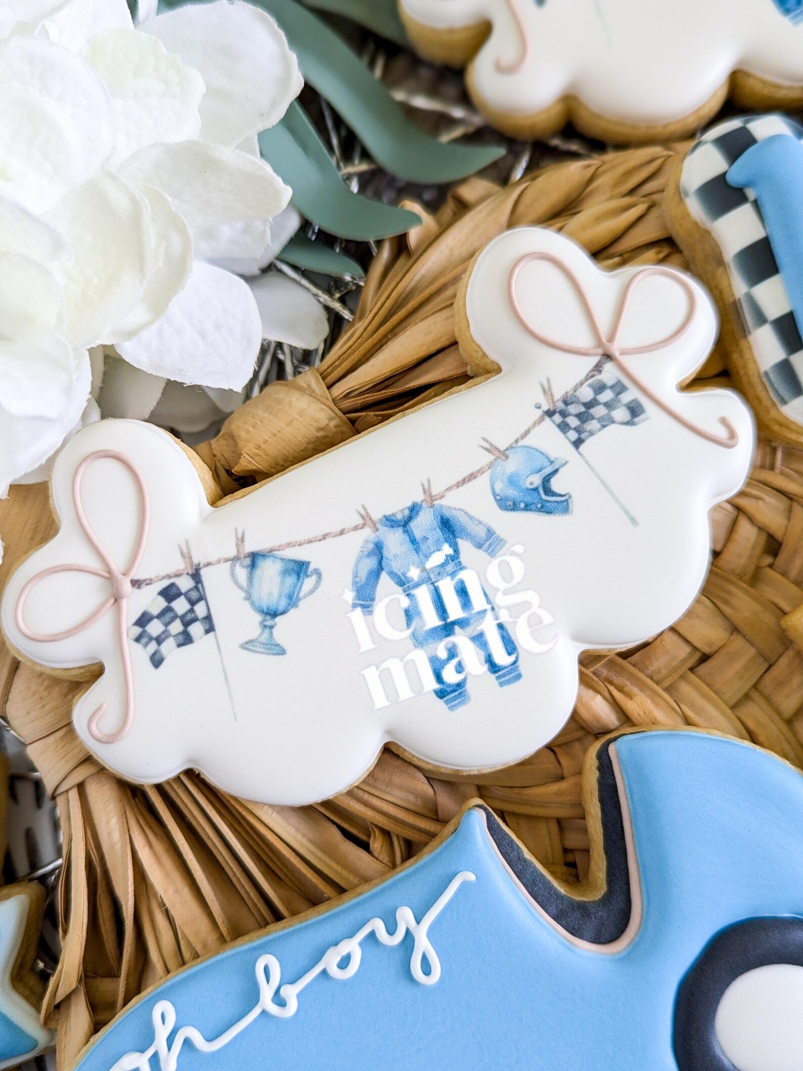 Toy Race Car - Nearing the Finish Line Baby Shower Set- Cookie Cutters ...
