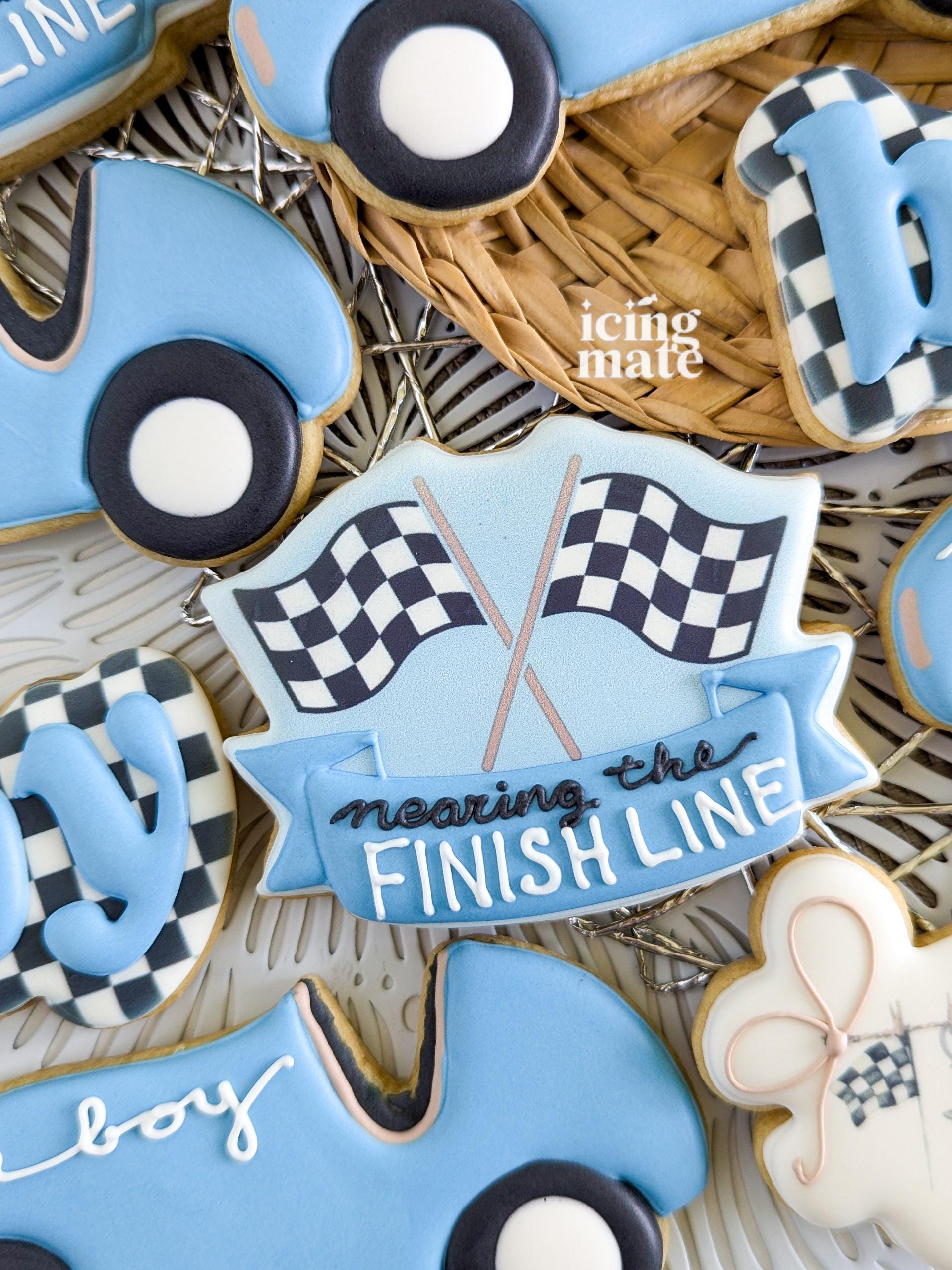 Toy Race Car - Nearing the Finish Line Baby Shower Set- Cookie Cutters ...