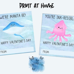 Instant Download- Under the Sea Printable Valentine's Cards, School ...