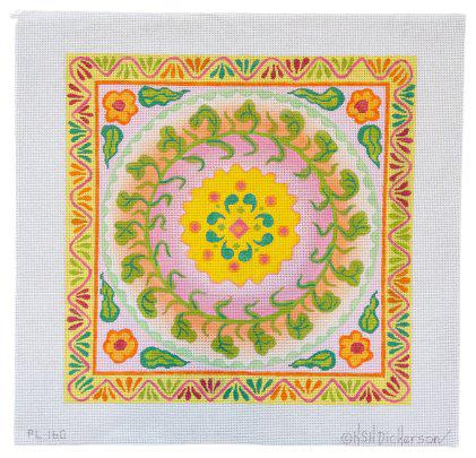 Mexican Embroidery Circle Needlepoint | Summertide Stitchery - Etsy