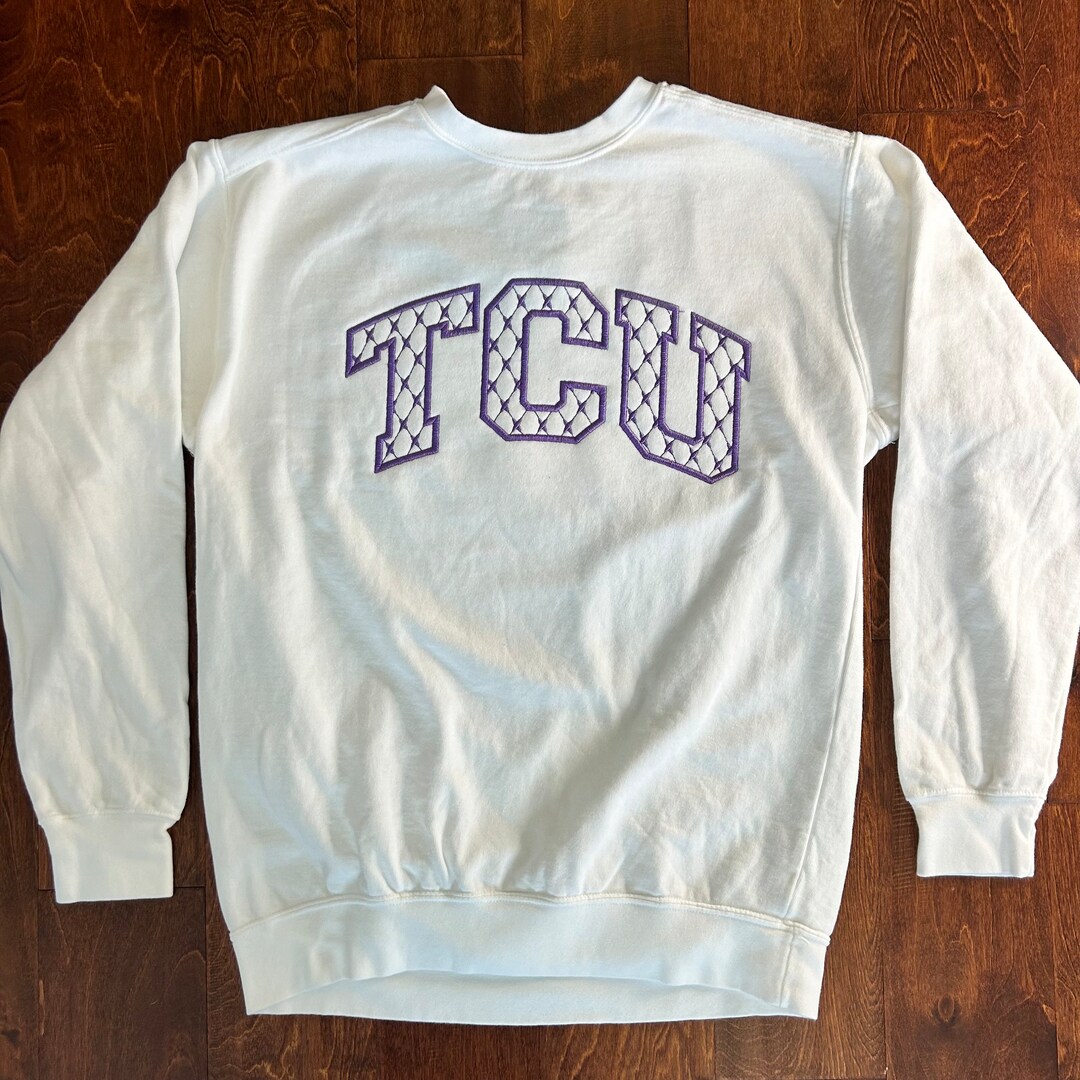 TCU Embroidered Sweatshirt | Summertide Stitchery - Etsy