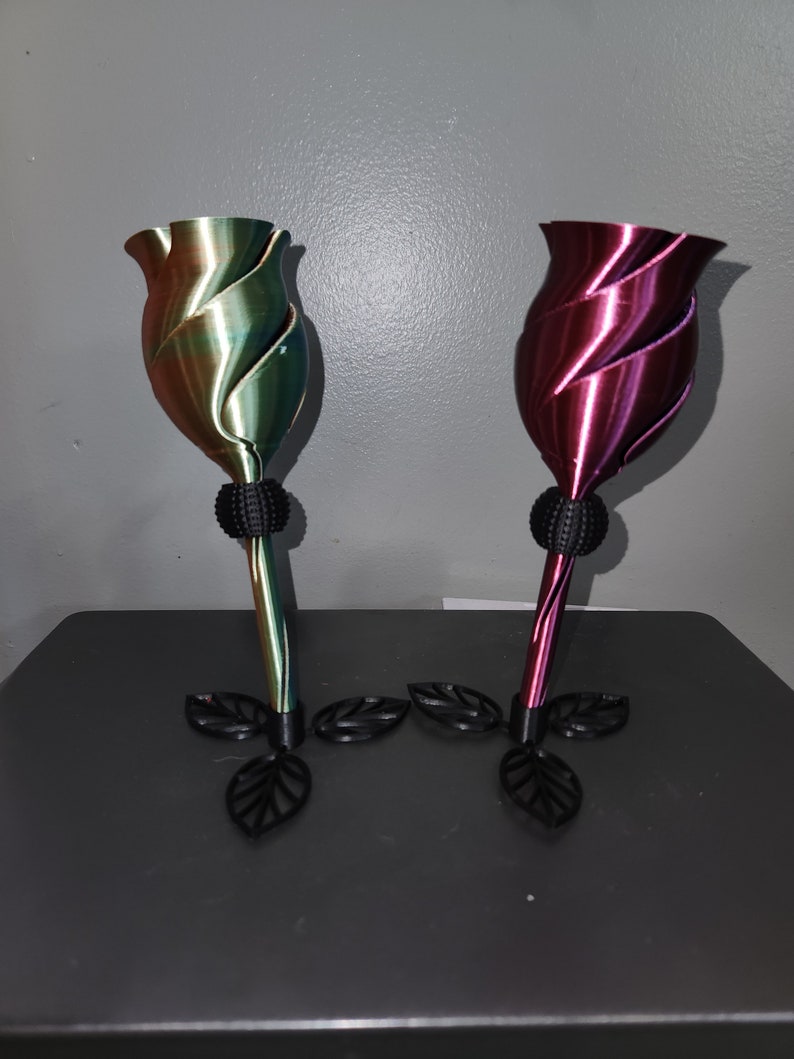 Twisted Rose With Stand 3d Printed - Etsy