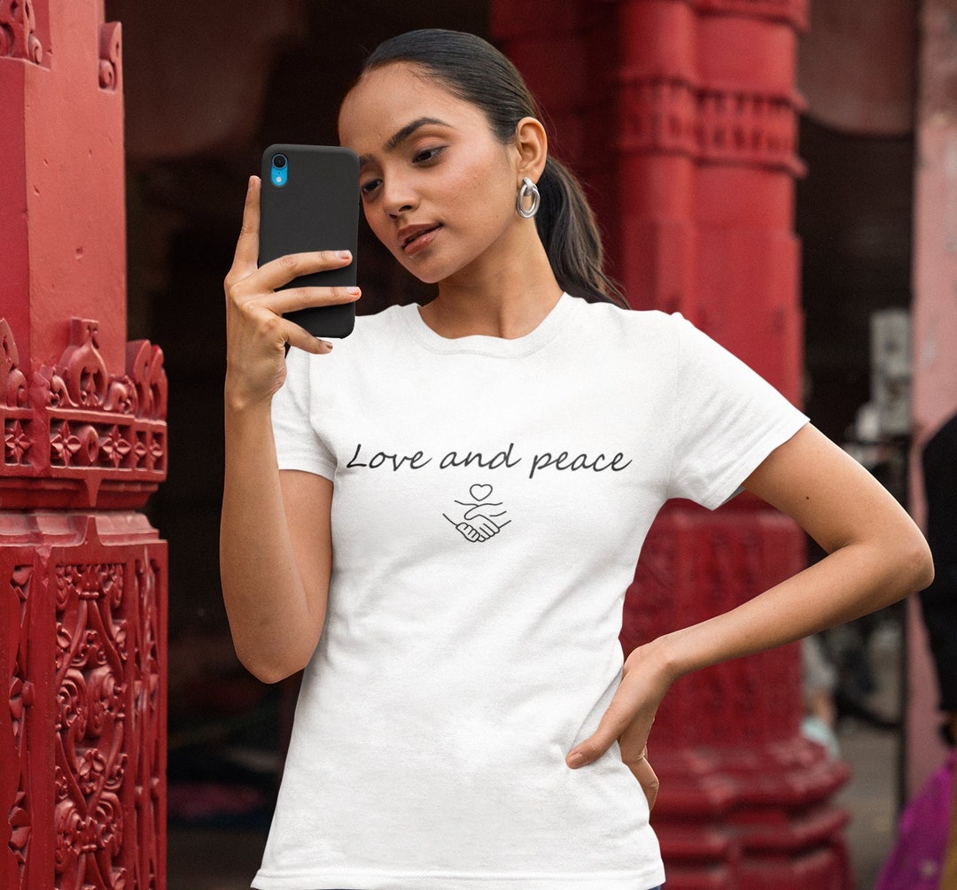 Unisex Soft Style T-shirt, Cute Gift for Valentine's Day, Love, Peace ...