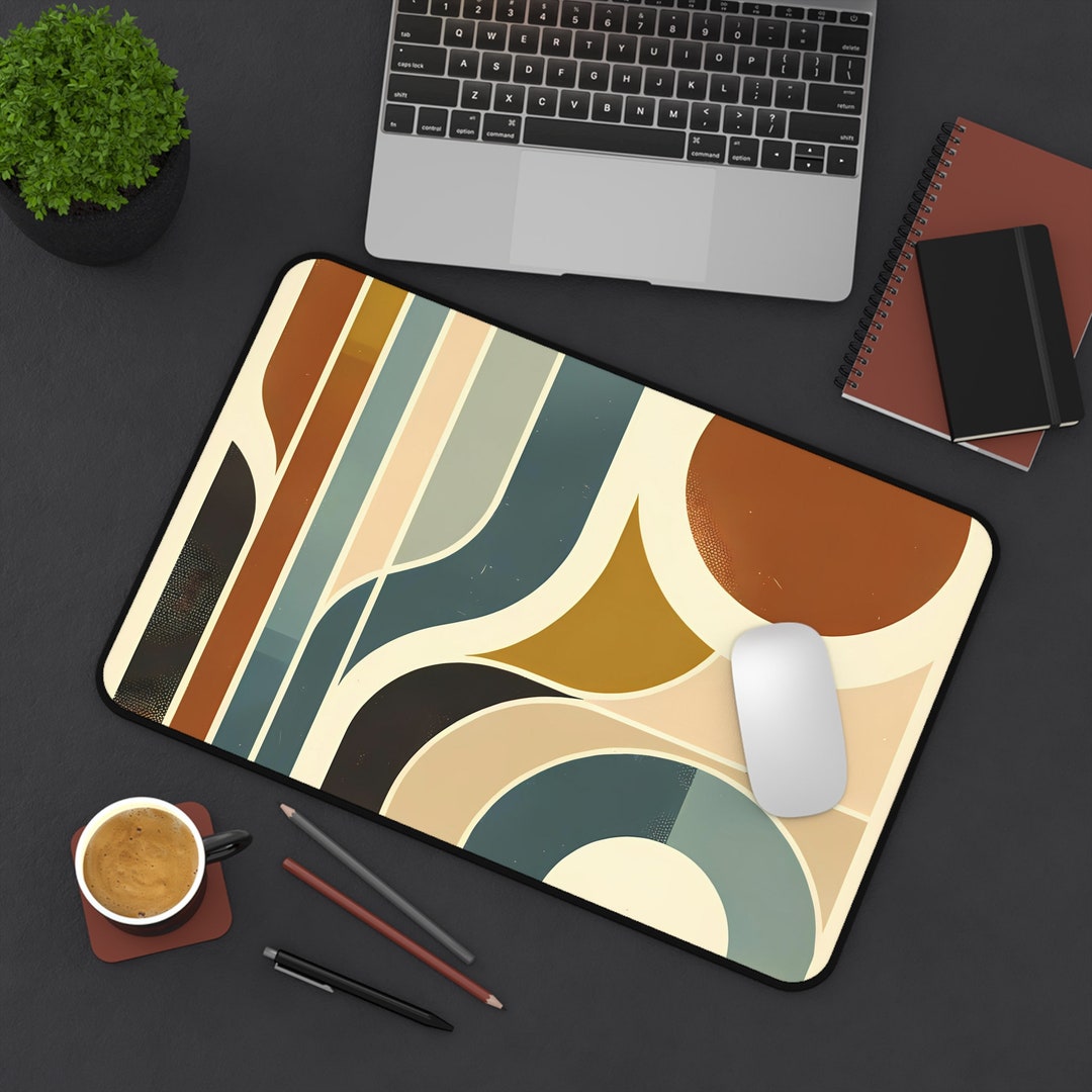 Dreamy Retro Oasis Desk Mat 70s Vintage Enhance Your Workspace With ...