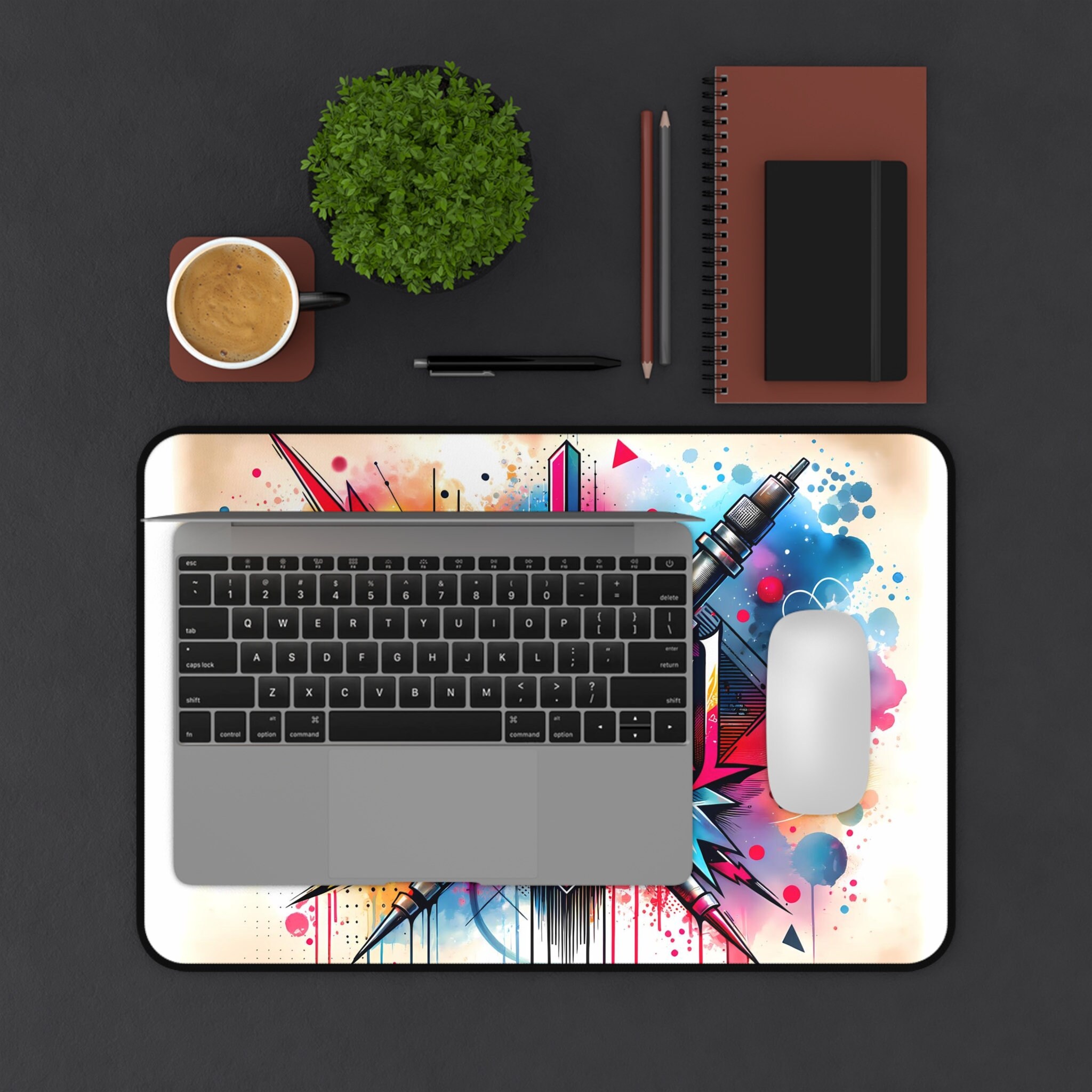 Artistic Elegance Desk Mat Beautiful Uprising Graffiti, Urban ...