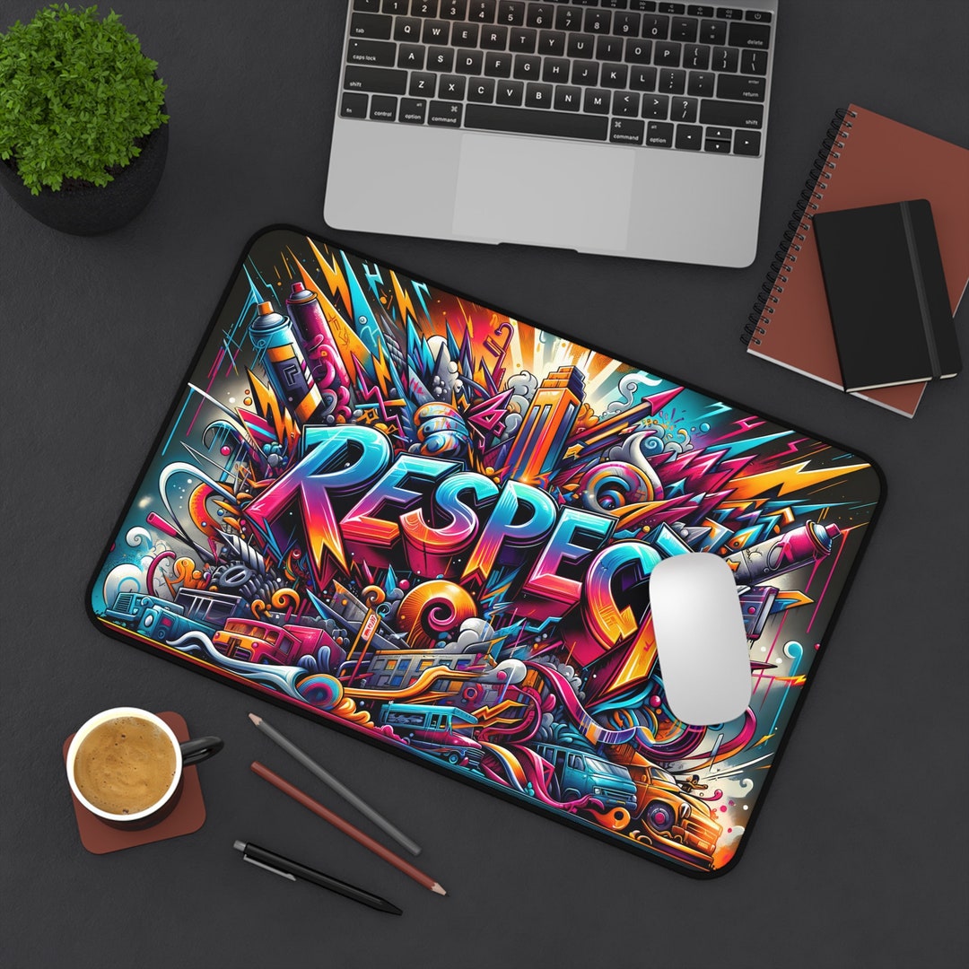 Harmonic Reverence Desk Mat Graffiti Respect Elevate Your Workspace ...