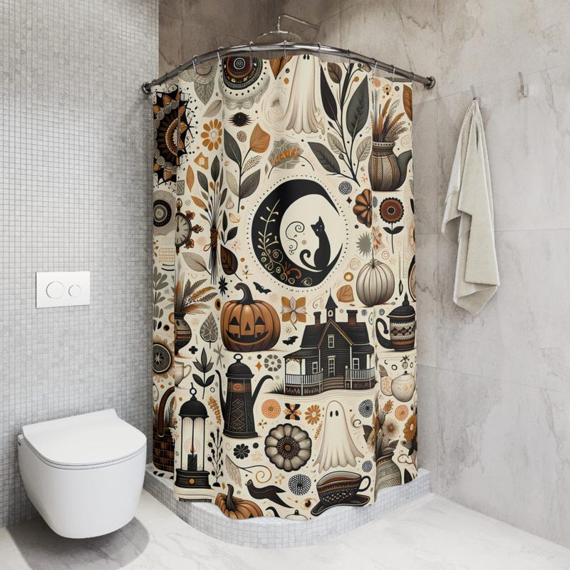 Halloween Shower Curtain Etsy
