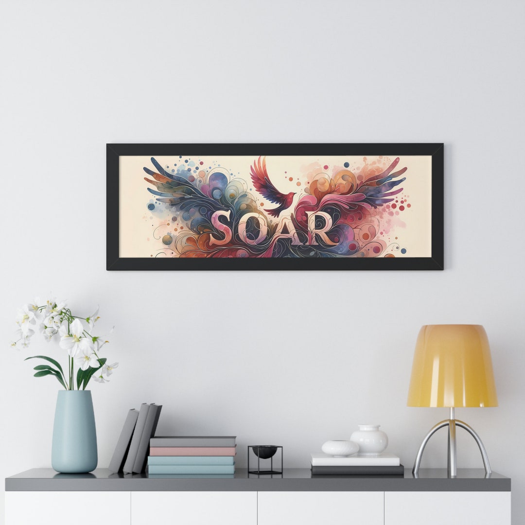 Ethereal Flight Watercolor Framed Poster Soar Elevate Your Space With Ethereal Beauty ...