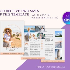 Travel Blogger Media Kit Template: Influencer Rate Card (digital ...